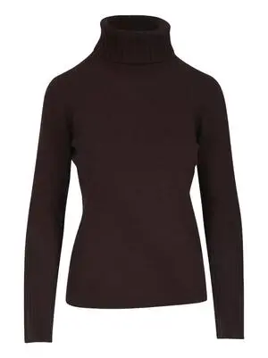 Kinross Cashmere Knitted Roll-neck Sweater - Brown