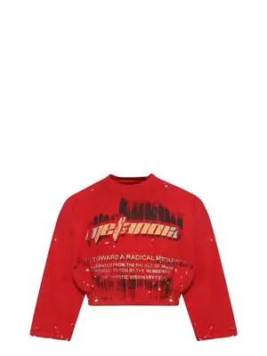 RRR123 Graphic-print Crew-neck Sweatshirt - Red