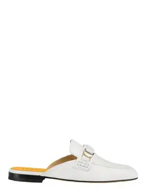 DOUCAL'S Metal-detail Leather Mules - White