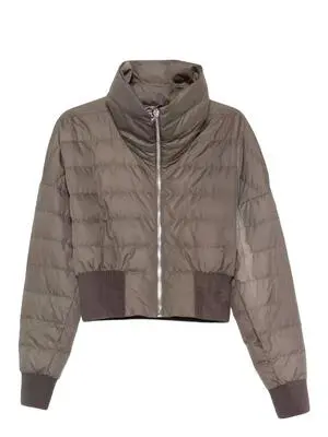 MONCLER + RICK OWENS Cropped Funnel Jacket - Brown