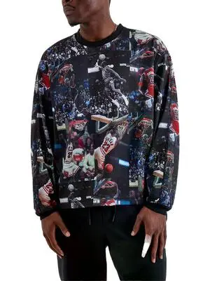 JORDAN All-over-print Crew-neck Top - Black