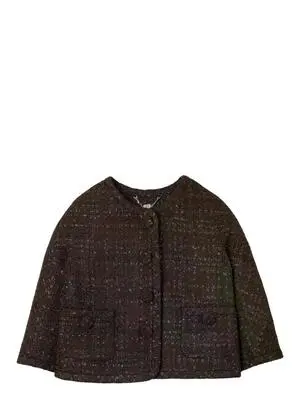 Marc Jacobs Tweed Jacket With Chain Detail - Brown