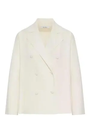 Max Mara Double-breasted Crêpe Jacket - White