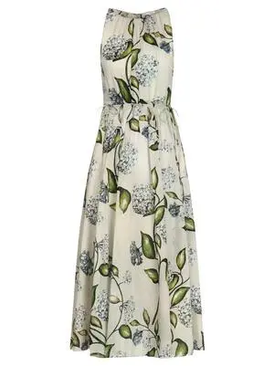 Oscar De La Renta Flower-print Maxi Dress - Neutrals