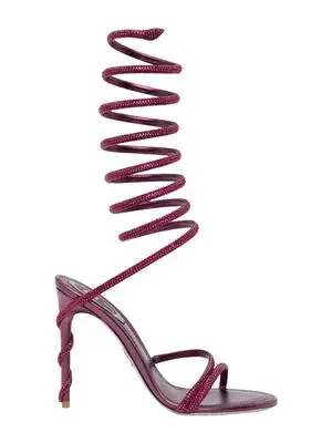 Rene Caovilla Embellished Spiral Sandals - Red