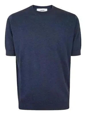 LARDINI Short-sleeve Knitted T-shirt - Blue