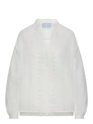 Seafarer Lace Insert Blouse - White