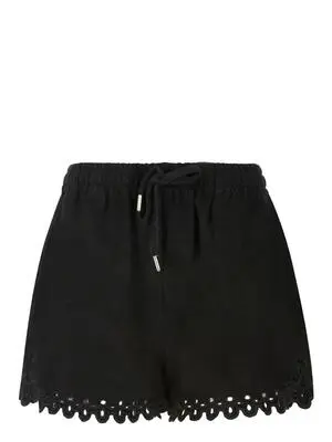 Isabel Marant Balyme Broderie-anglaise Shorts - Black