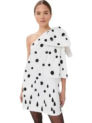 Bernadette Winnie Short Dress - Black Polka Rain Emb/ivory
