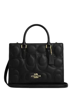 COACH Maggie Small Tote Bag In Signature Leather - Smooth Leather/gold/black