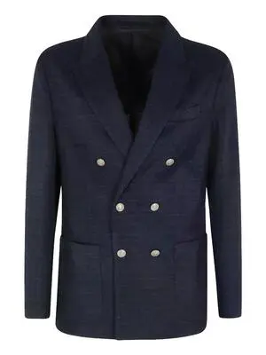 Eleventy Double-breasted Blazer - Blue