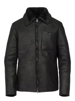 HANNES ROETHER Shearling Collar Jacket - Black