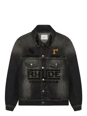 Rhude Tire Denim Trucker Jacket - Black