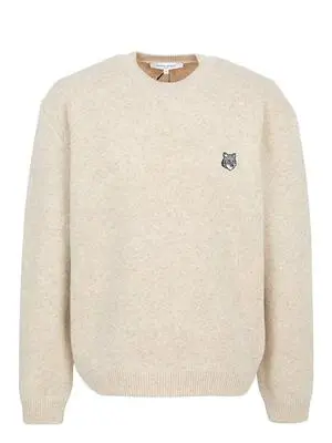 Maison Kitsuné Fox Head Knit Sweater - Beige