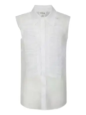 P.a.r.o.s.h Ruffled Button Down Shirt - White