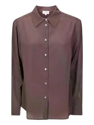 P.a.r.o.s.h Sweet Long-sleeve Silk Shirt - Brown