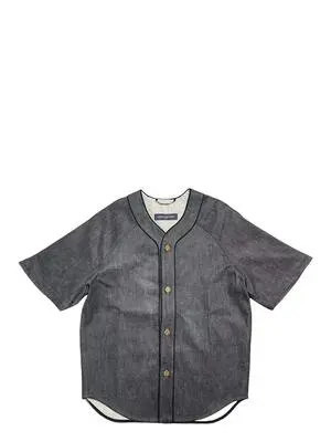 LOUIS VUITTON Embossed Monogram Baseball Shirt - Grey