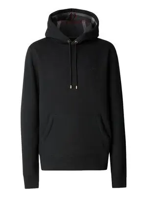 Burberry Embroidered Ekd Cotton Blend Hoodie - Black