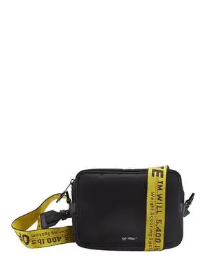 Off-White Crossbody Bag With Leather Trim - Black Yellow
