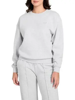 Guess Organic Cotton Blend Fleece Sweatshirt - Heather Grey