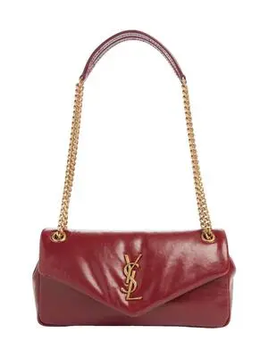 Saint Laurent Small Calypso Leather Shoulder Bag - Rubis