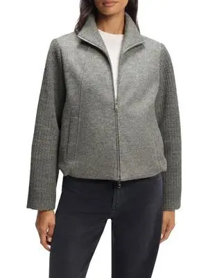 BOSS Jundalini Crop Wool Jacket - Concrete Grey Melange