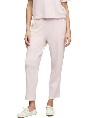 Barefoot Dreams Brushed Fleece Seamed Ankle Pants - Pink Sand
