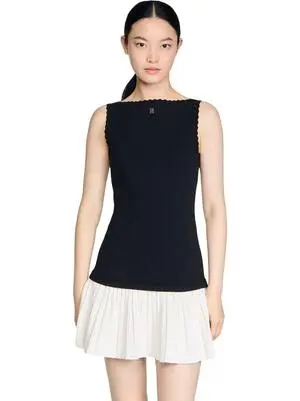 Sandro Two-tone Knit Dress - Black