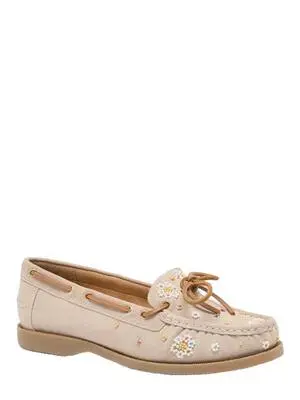 Free People Sandy Beaded Boat Shoe - Oyster Cove Suede