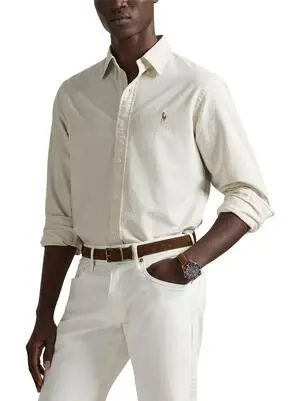 Polo Ralph Lauren The Iconic Solid Cotton Button-down Oxford Shirt - Basic Sand