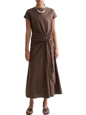 Scotch & Soda Relaxed Linen Blend Maxi Dress - Hot Fudge