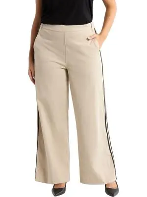Lyssé Brinne Side Stripe Pull-on Pants - Crisp Khaki