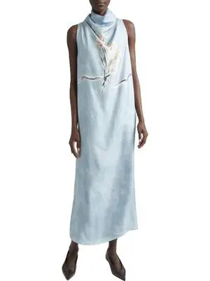 Altuzarra Noori Tulip Bouquet Sleeveless Silk Dress - Storm Tulip