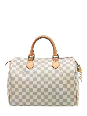 LOUIS VUITTON 2011 Damier Azur Speedy 30 Boston Bag - White