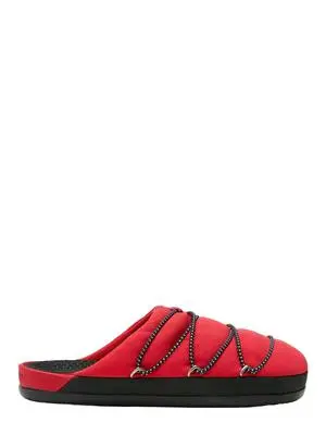 Moon Boot Quilted Lace-up Slippers - Red
