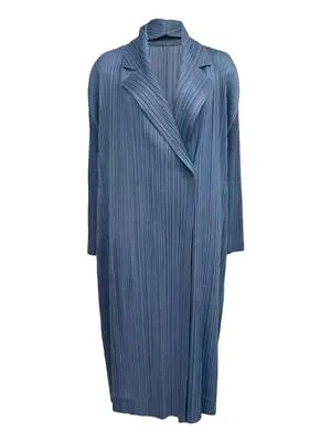 Issey Miyake Monthly Colors Pleated Coat - Blue