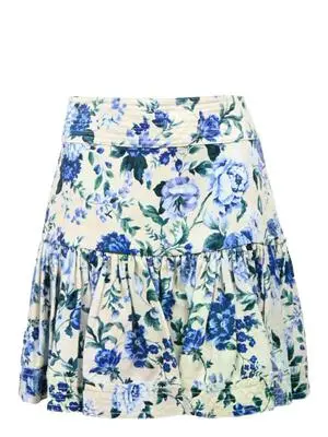 ZIMMERMANN Moncur Flounce Floral-Print Mini Skirt