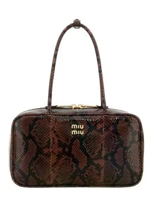 Miu Miu Medium Printed Leather Beau Shoulder Bag - Brown