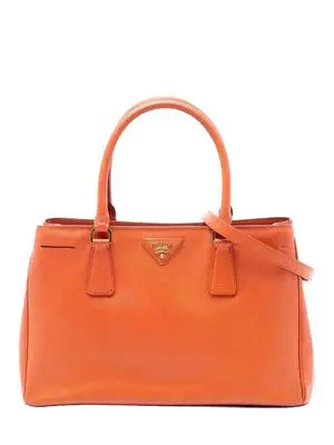 Prada Medium Saffiano Lux Galleria Satchel - Orange
