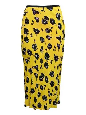 Diane Von Furstenberg Floral-print Midi Skirt - Yellow