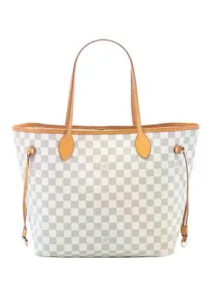 LOUIS VUITTON 2011 Damier Azur Neverfull Mm Tote Bag - White
