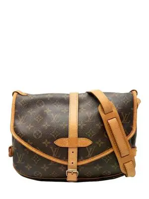 LOUIS VUITTON 2004 Monogram Saumur 30 Crossbody Bag - Brown