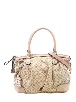 Gucci Diamante Canvas Sukey Satchel - Brown