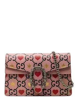 Gucci Mini Textured Leather Dionysus Crossbody Bag - Pink