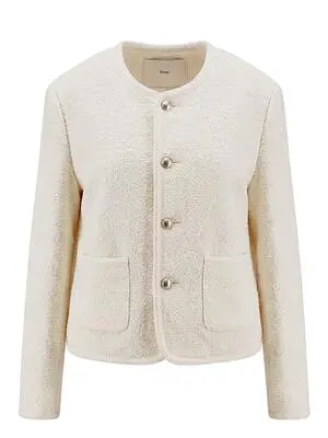 DUNST Bouclé Tweed Blazer - White
