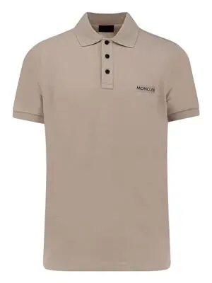 Moncler Cotton Polo Shirt - Beige