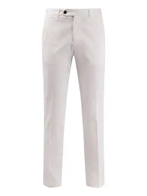 PT TORINO Master Fit Stretch Cotton Trousers - White