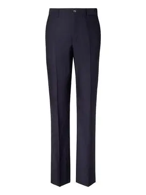 Fendi Wool Trousers With Tonal Stitching - Blue