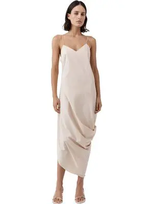 ST AGNI Paper Taffeta Drape Dress - Pink Salt