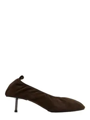 ST AGNI Suede Ballet Heel - Coffee